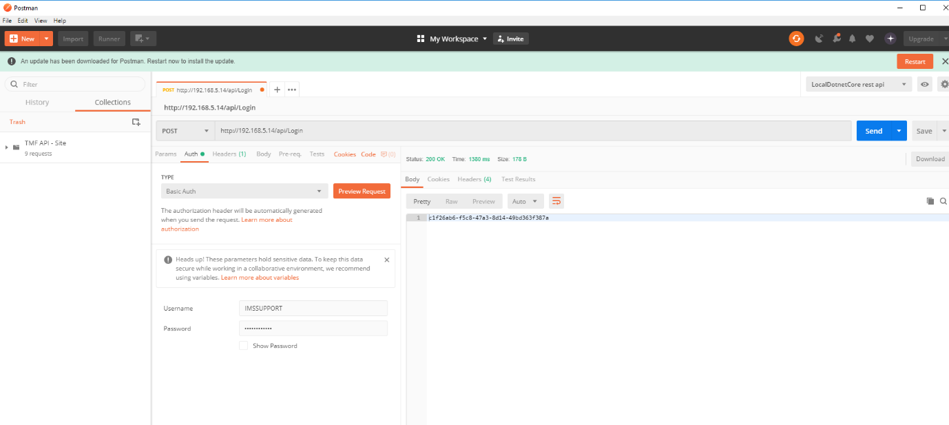REST API Postman Examples IMS REST API